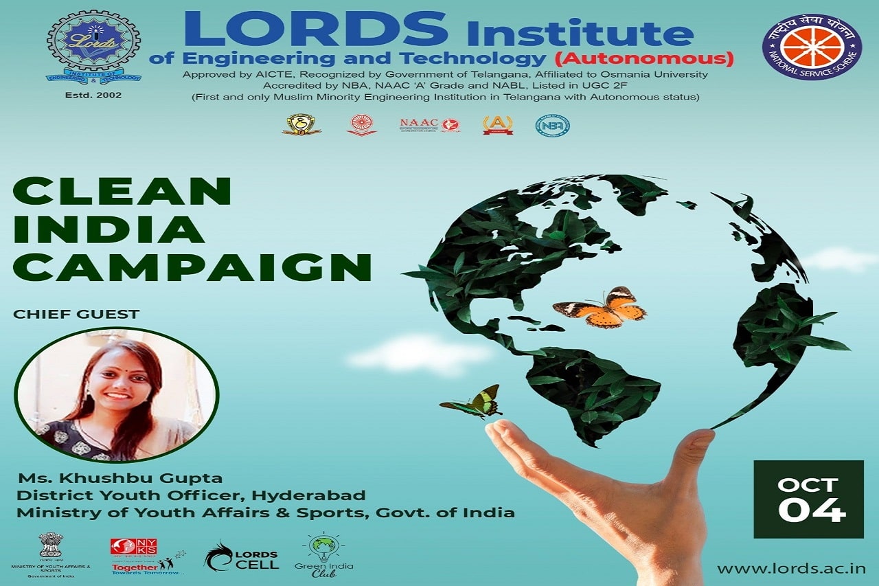 Clean India Compaign 2021 - Lords Institute of Engineering and Technology
