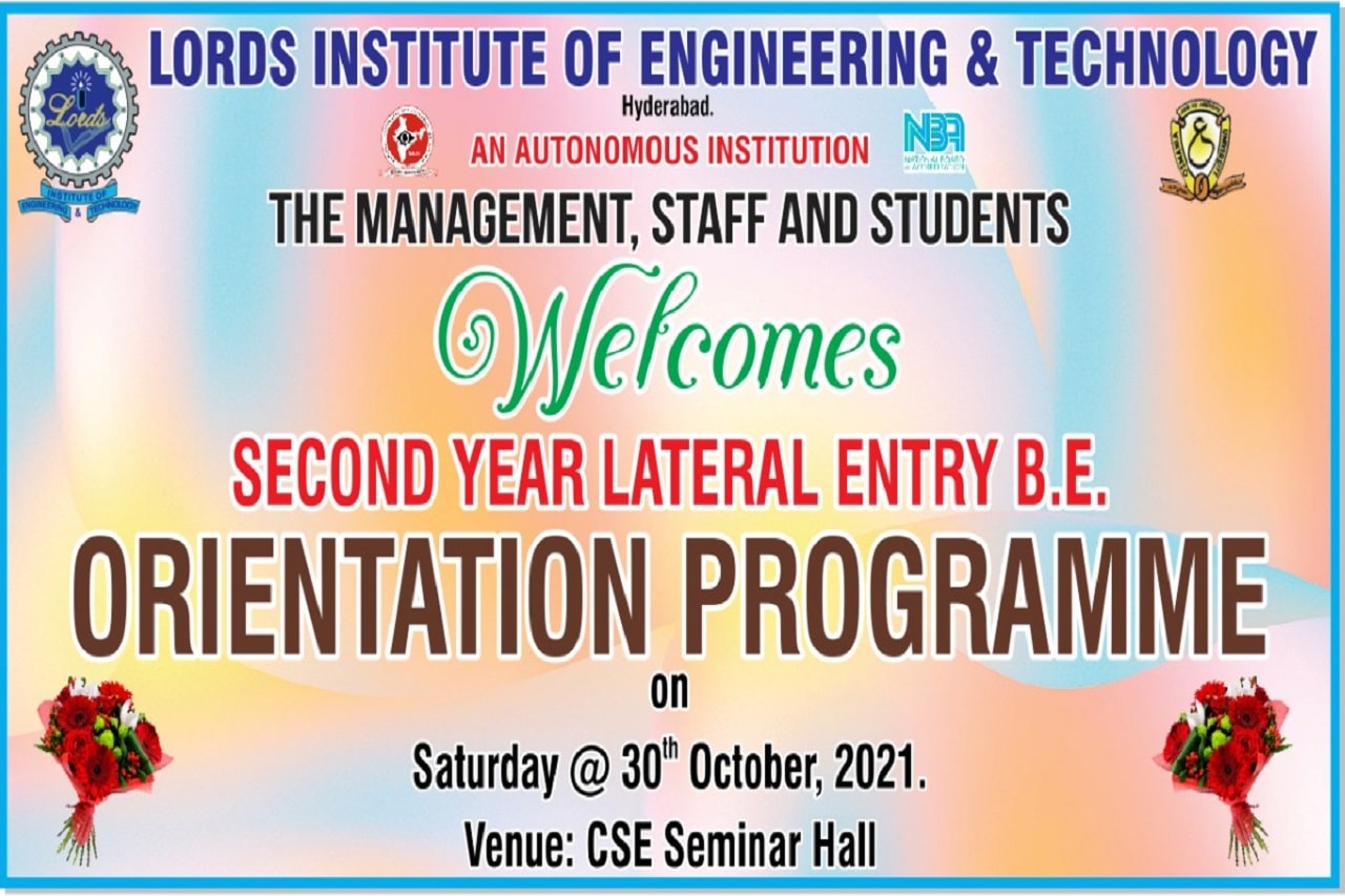 Orientation Program for LE Students - Lords Institute of Engineering ...