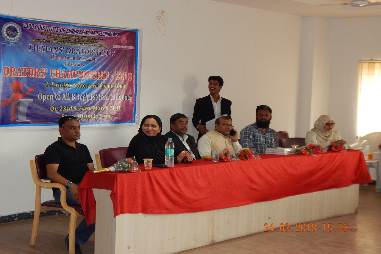 A two days Orator Club Championship - Lords Institute of Engineering ...
