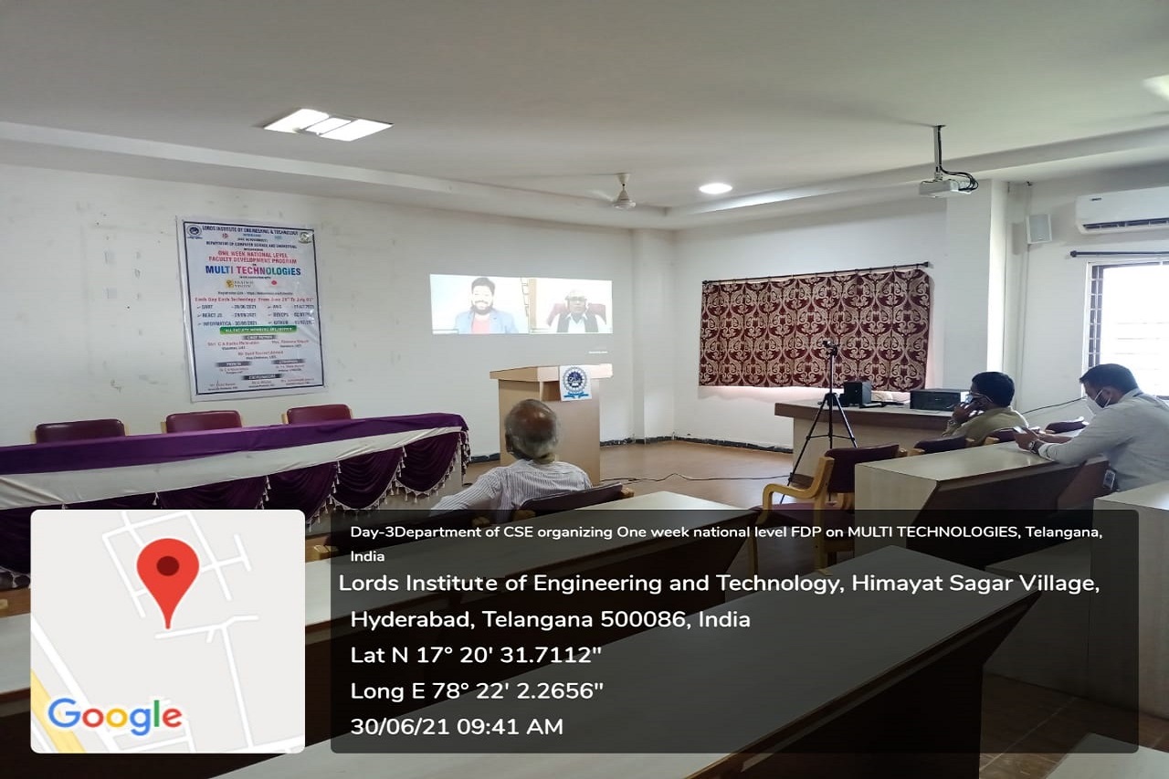 One Week National Level FDP - Lords Institute of Engineering and Technology