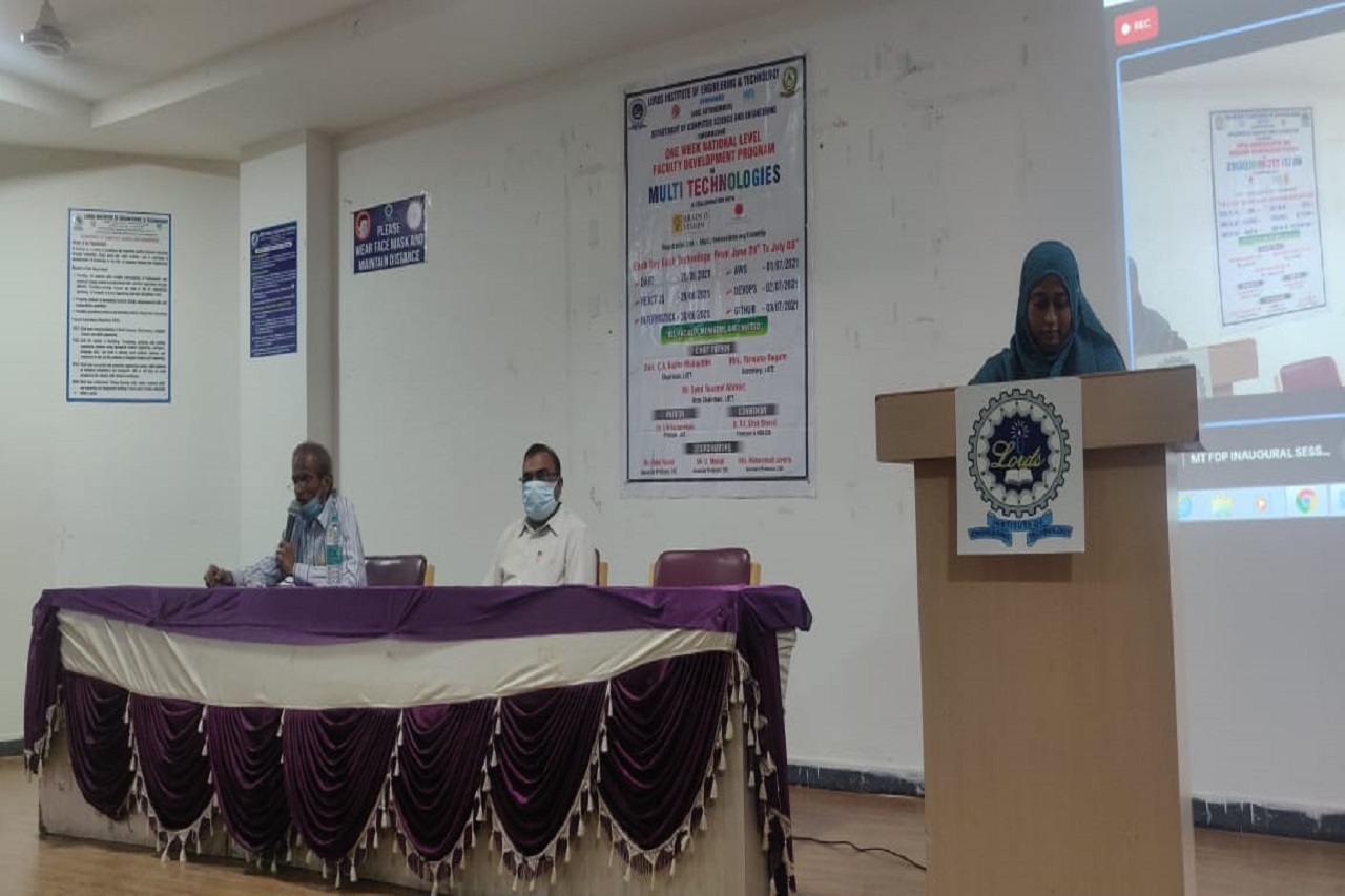 One Week National Level FDP - Lords Institute of Engineering and Technology