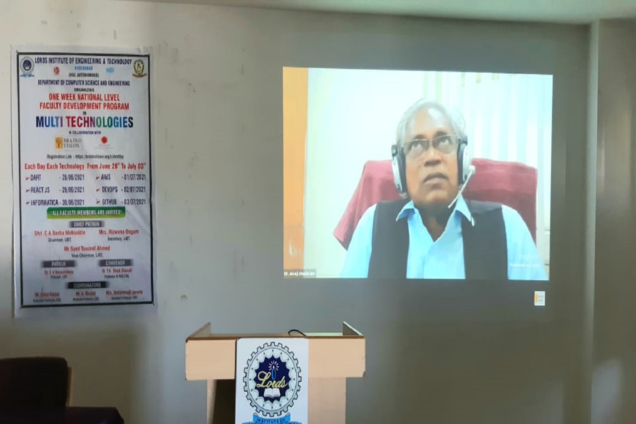 One Week National Level FDP - Lords Institute of Engineering and Technology