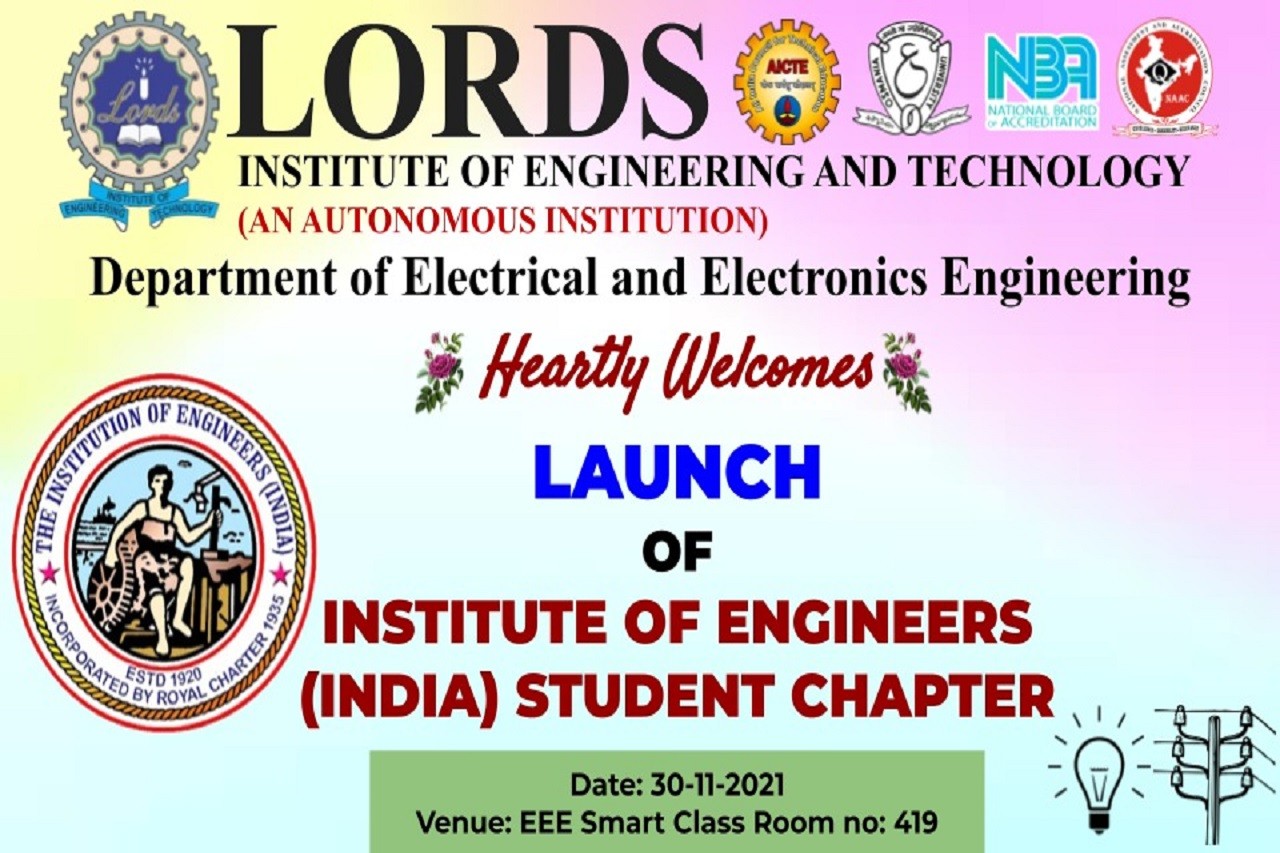 Launch of IEI Student Chapter - Lords Institute of Engineering and ...