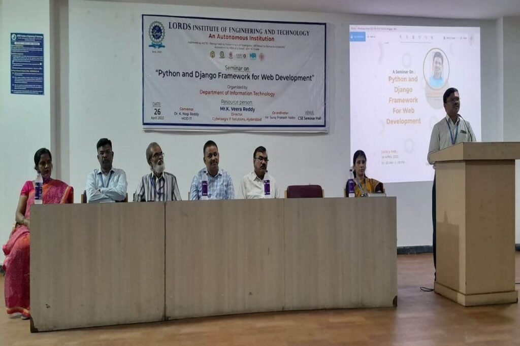 Seminar On Python And Django Framework For Web Development Lords Institute Of Engineering And