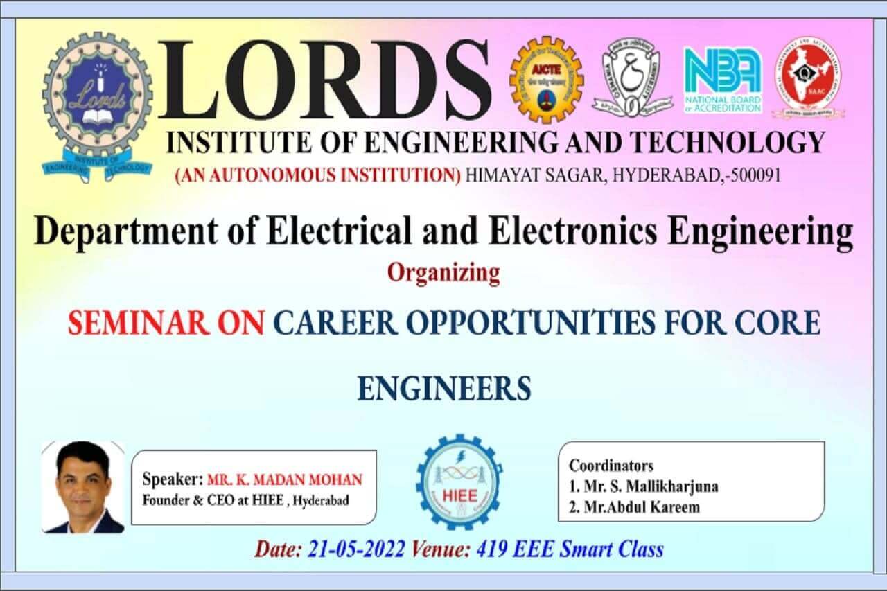 Career Opportunities for Core Engineers - Lords Institute of Engineering and Technology