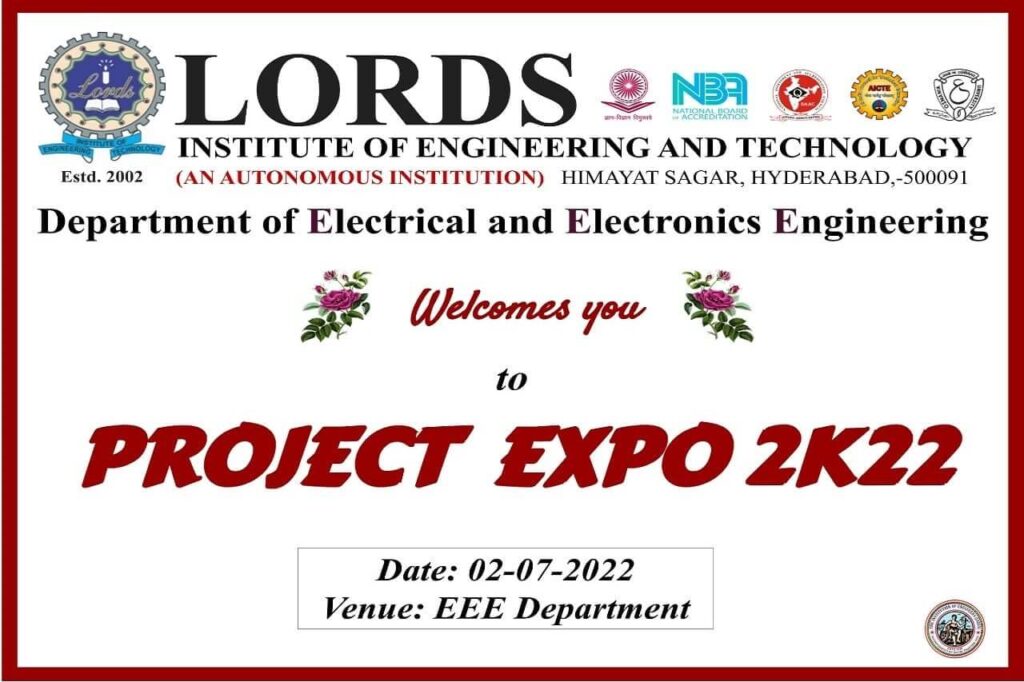 Project Expo - 2K22 (EEE) - Lords Institute of Engineering and Technology