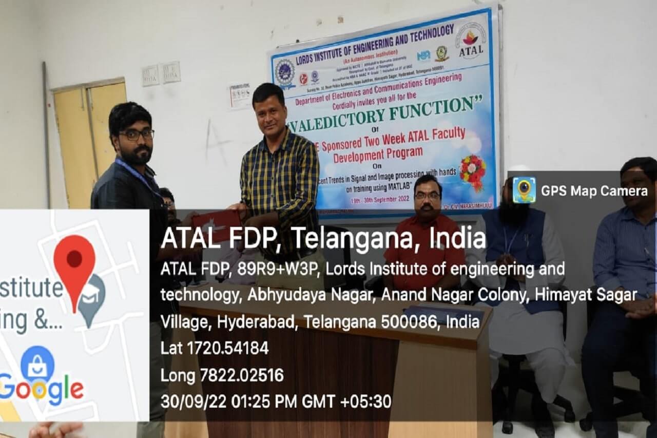 ATAL AICTE Sponsored Two Week FDP On “RTSIP with Hands_on training using MATLAB” - Lords ...