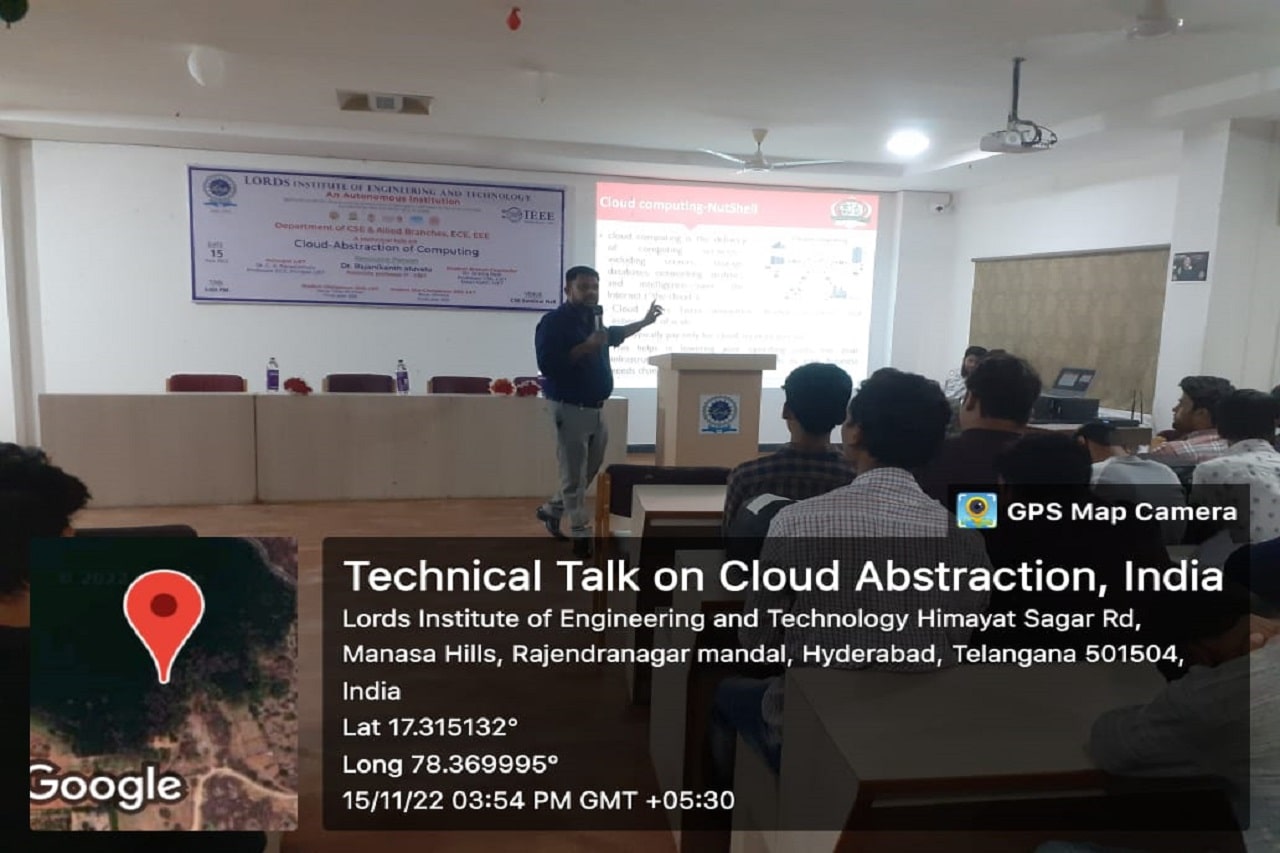 Technical Talk On Cloud Abstraction Of Computing Lords Institute Of Engineering And Technology