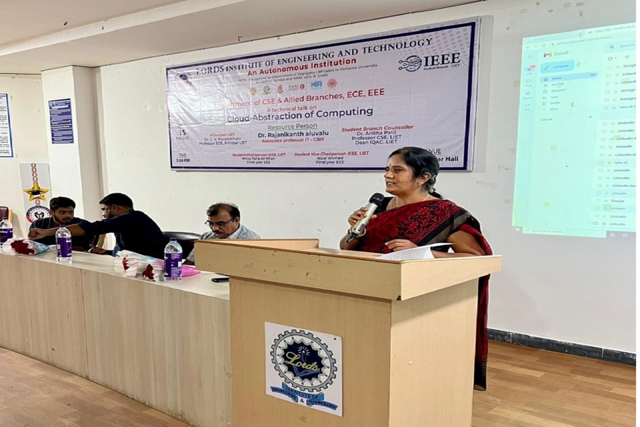 Technical Talk On Cloud Abstraction Of Computing Lords Institute Of Engineering And Technology