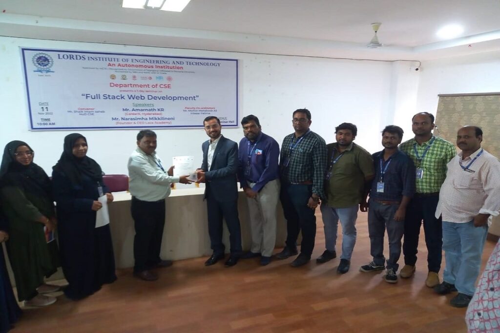 Seminar On Full Stack Web Development Lords Institute Of Engineering