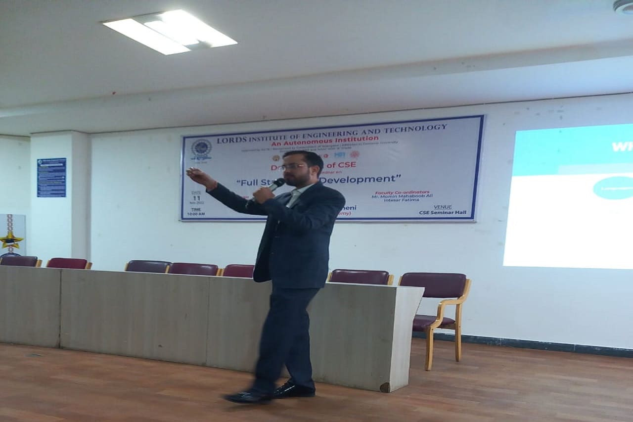 Seminar On Full Stack Web Development Lords Institute Of Engineering