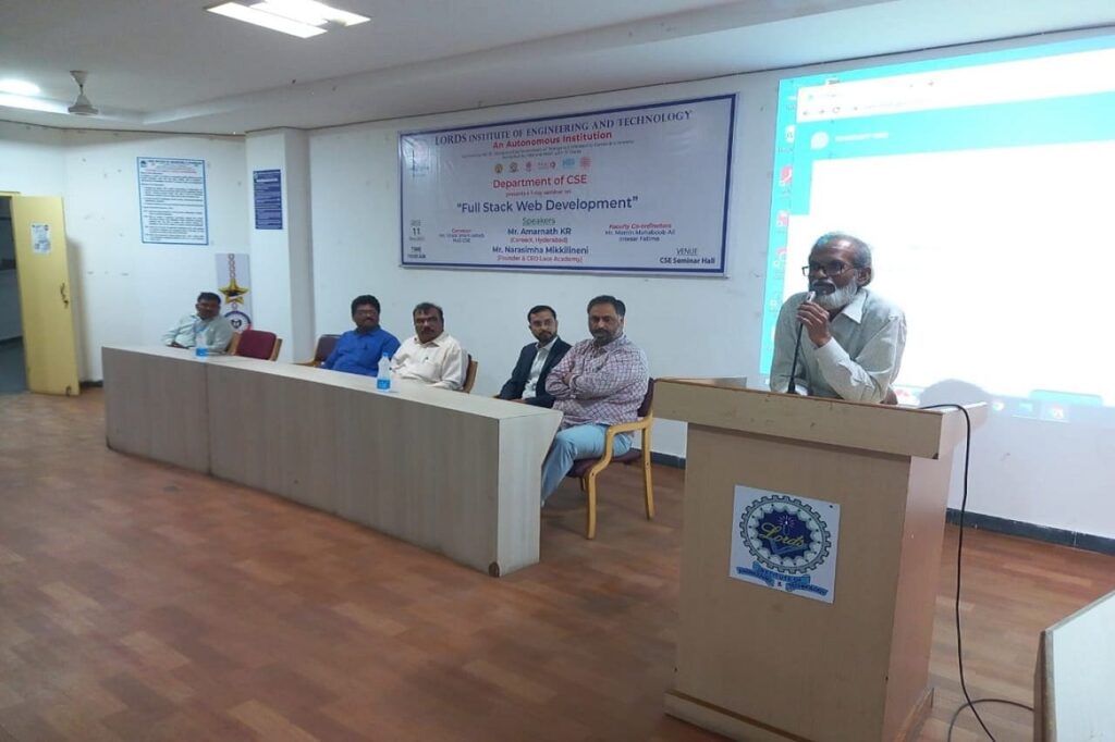 Seminar on Full Stack Web Development - Lords Institute of Engineering ...