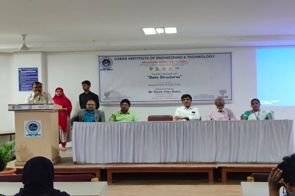 Guest Lecture On Data Structure Lords Institute Of Engineering And 4442
