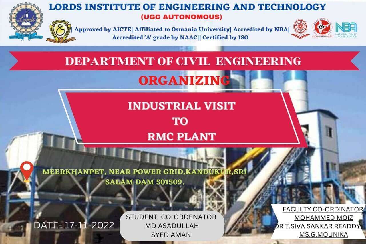 Industrial Visit to RMC Plant - Lords Institute of Engineering and ...