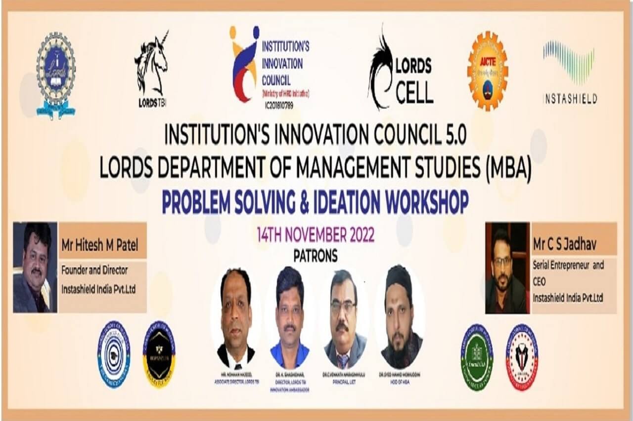 Problem Solving And Ideation Workshop Lords Institute Of Engineering And Technology