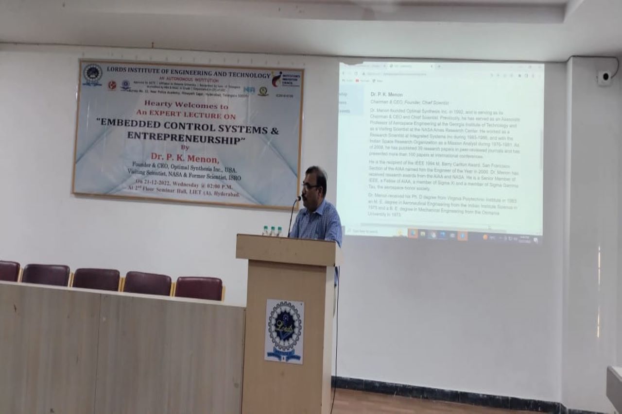 Embedded Control Systems & Entrepreneurship - Lords Institute of ...