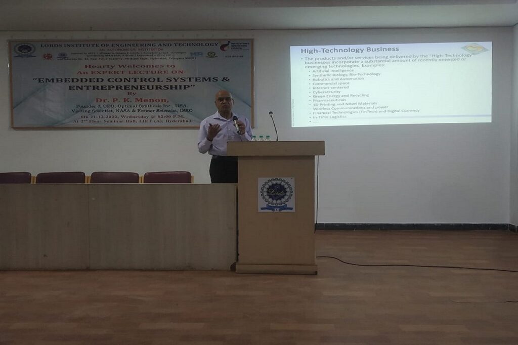 Embedded Control Systems & Entrepreneurship - Lords Institute of ...