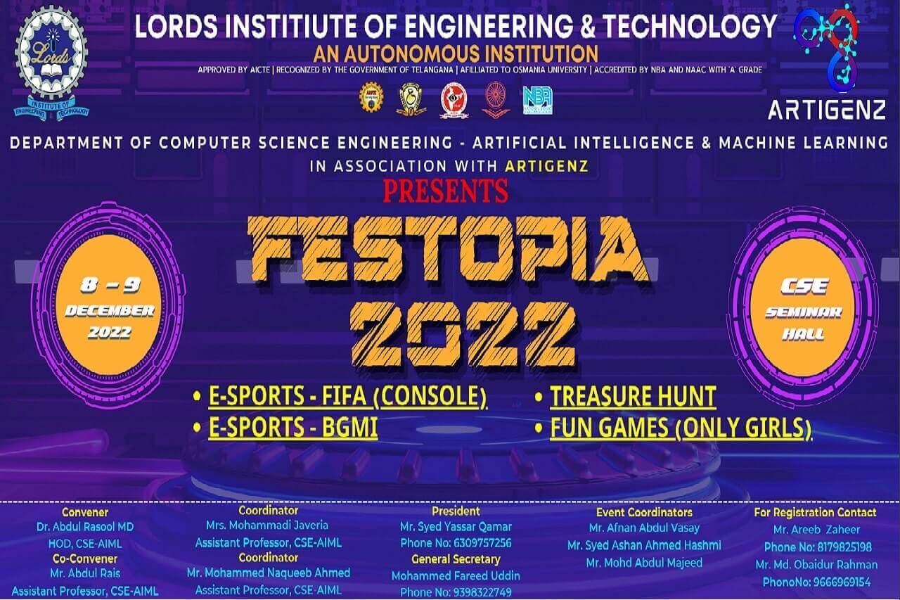 Festopia 2022 - Lords Institute of Engineering and Technology