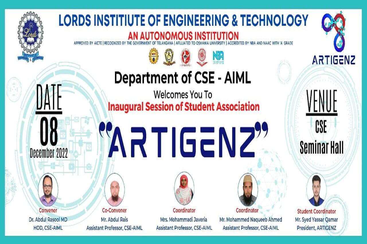 Inauguration of Artigenz - Lords Institute of Engineering and Technology