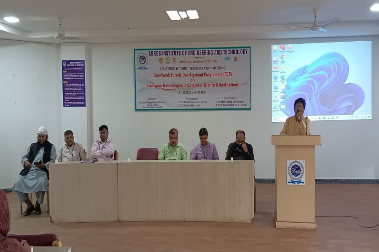 One week FDP on Emerging Technologies in Computer Science ...