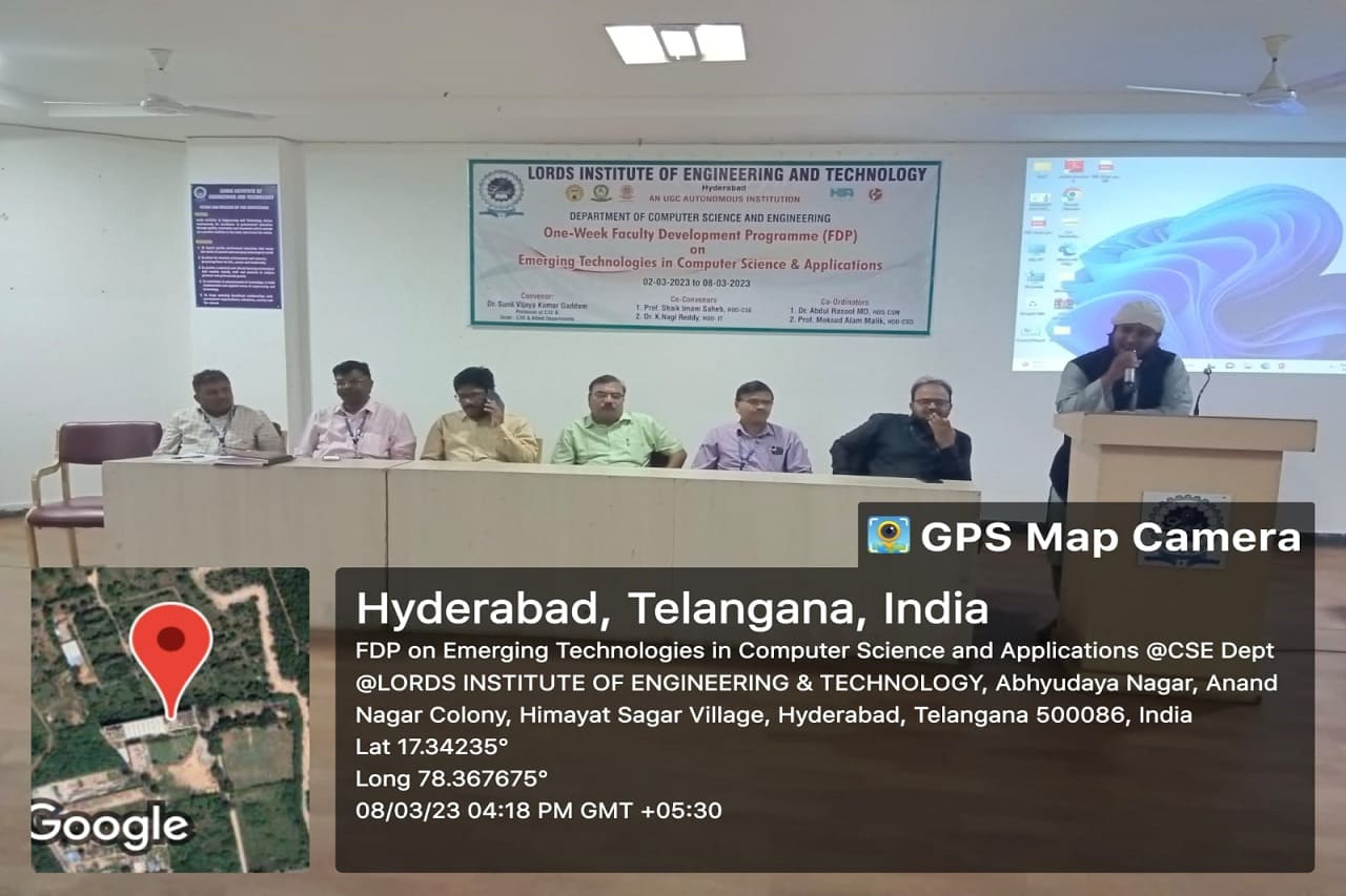 One Week FDP On Emerging Technologies In Computer Science