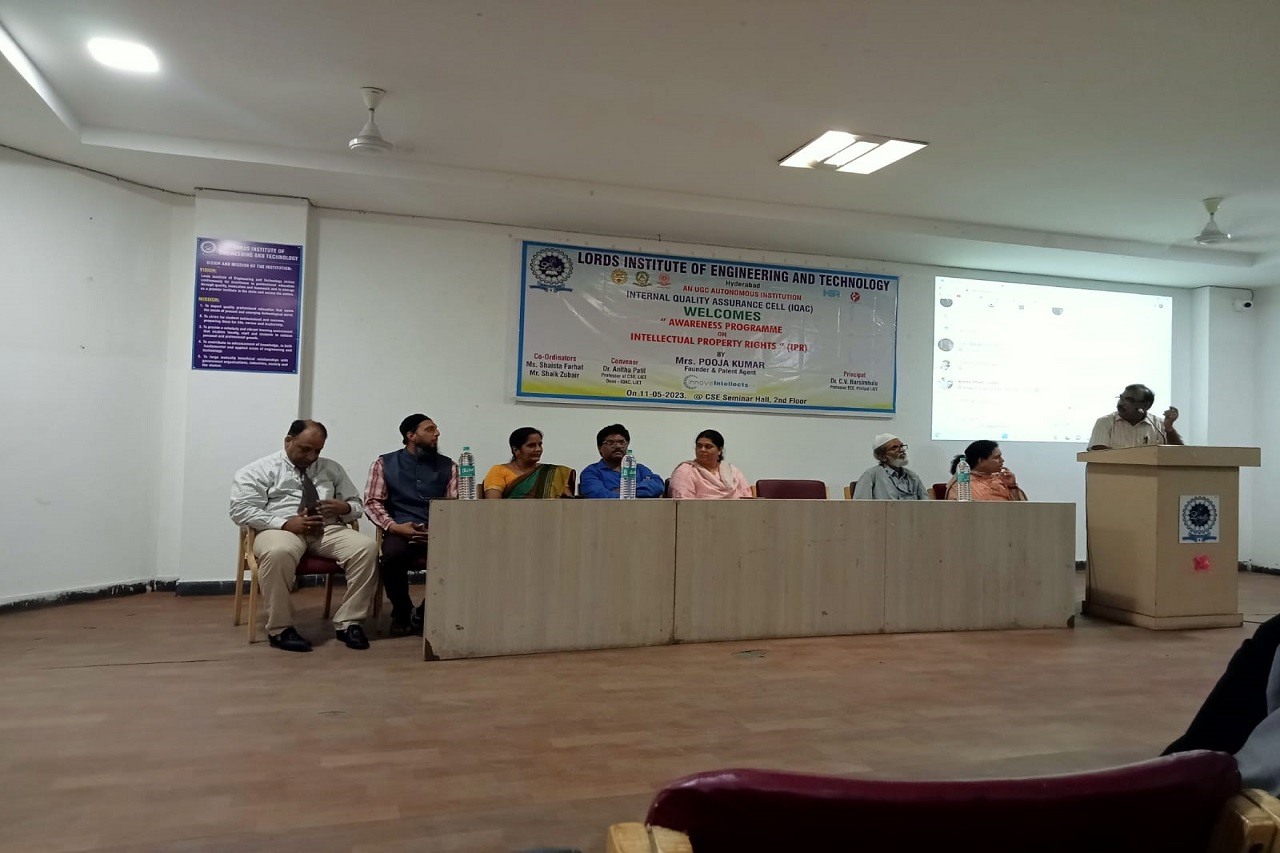 Awareness Program on IPR - Lords Institute of Engineering and Technology