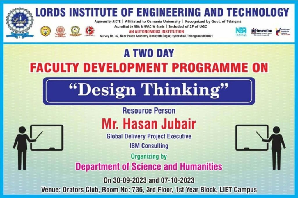 FDP on Design Thinking - Lords Institute of Engineering and Technology