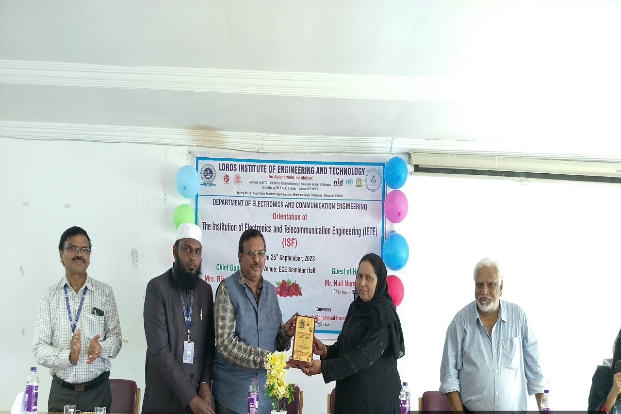 Orientation Of IETE(ISF) - Lords Institute of Engineering and Technology