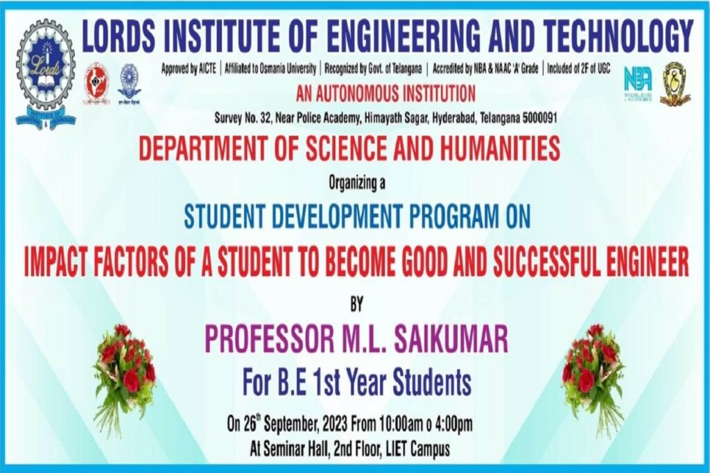 Student development program - Lords Institute of Engineering and Technology