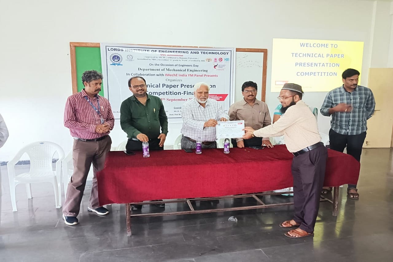 Technical Paper Presentation Competition - Lords Institute of ...