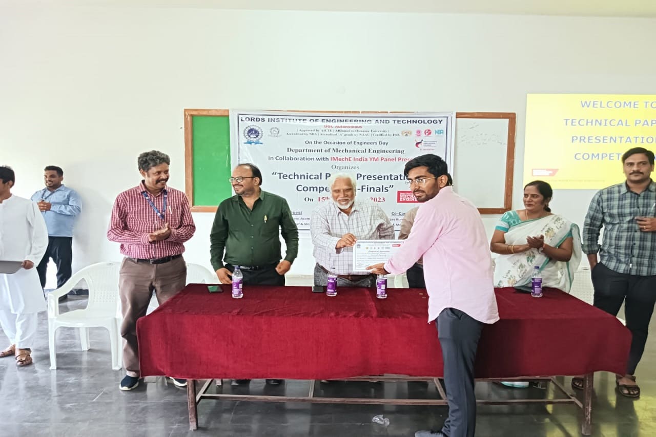 Technical Paper Presentation Competition - Lords Institute of ...