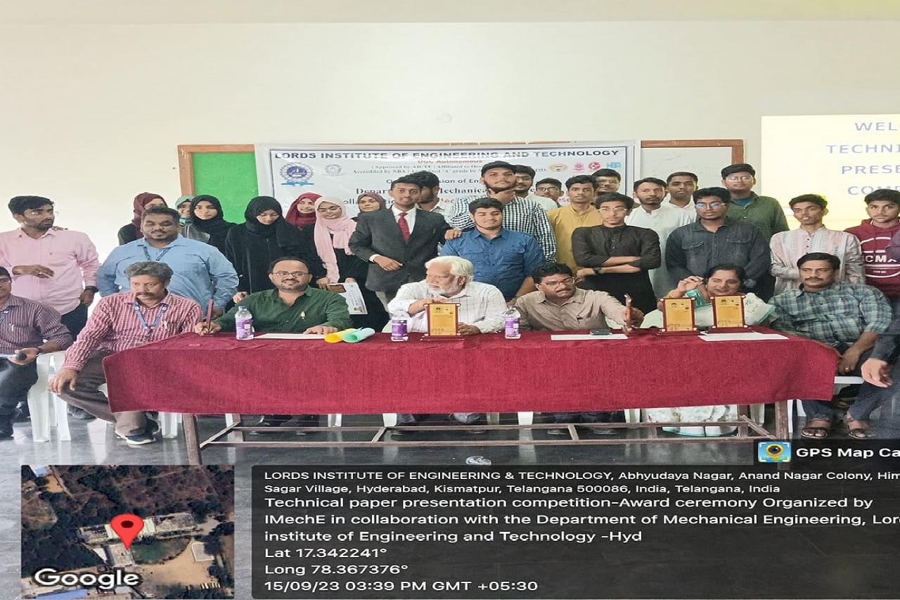 Technical Paper Presentation Competition - Lords Institute of ...