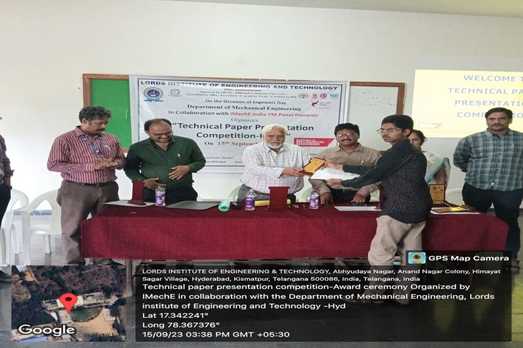 Technical Paper Presentation Competition - Lords Institute of ...