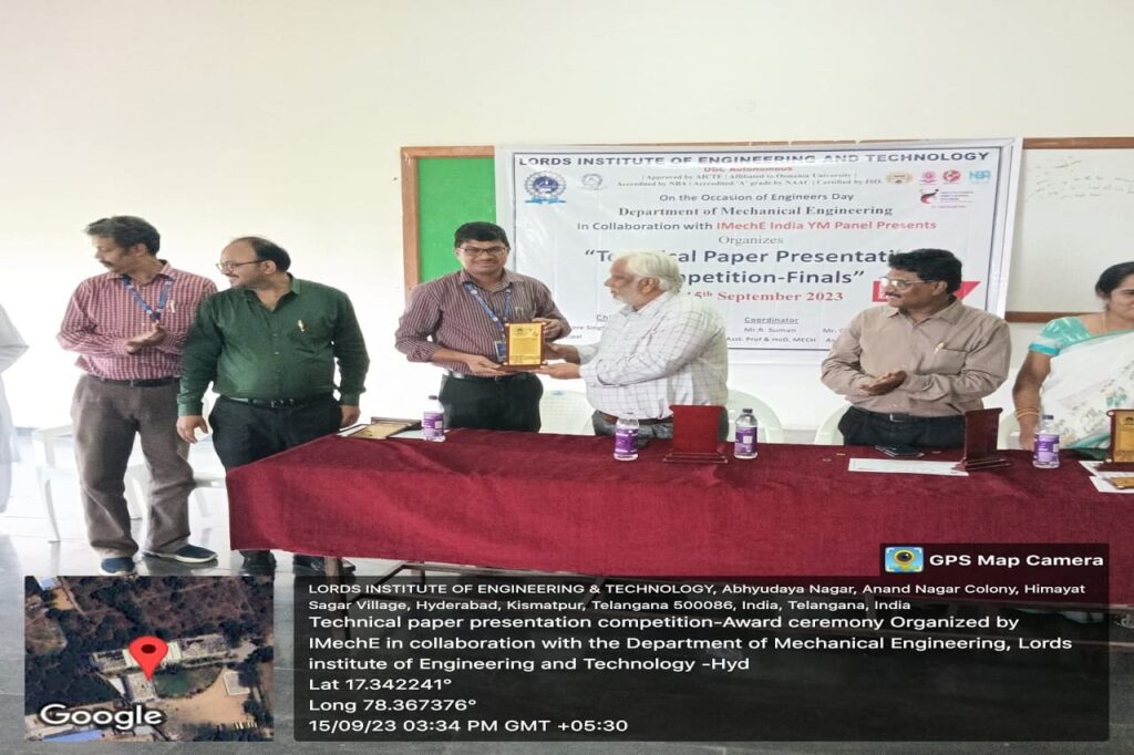 Technical Paper Presentation Competition - Lords Institute of ...