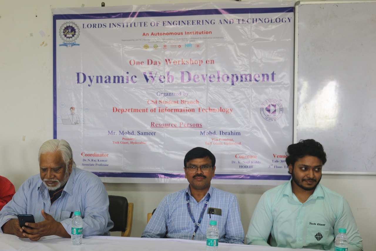 Workshop on Dynamic Web Development - Lords Institute of Engineering and Technology