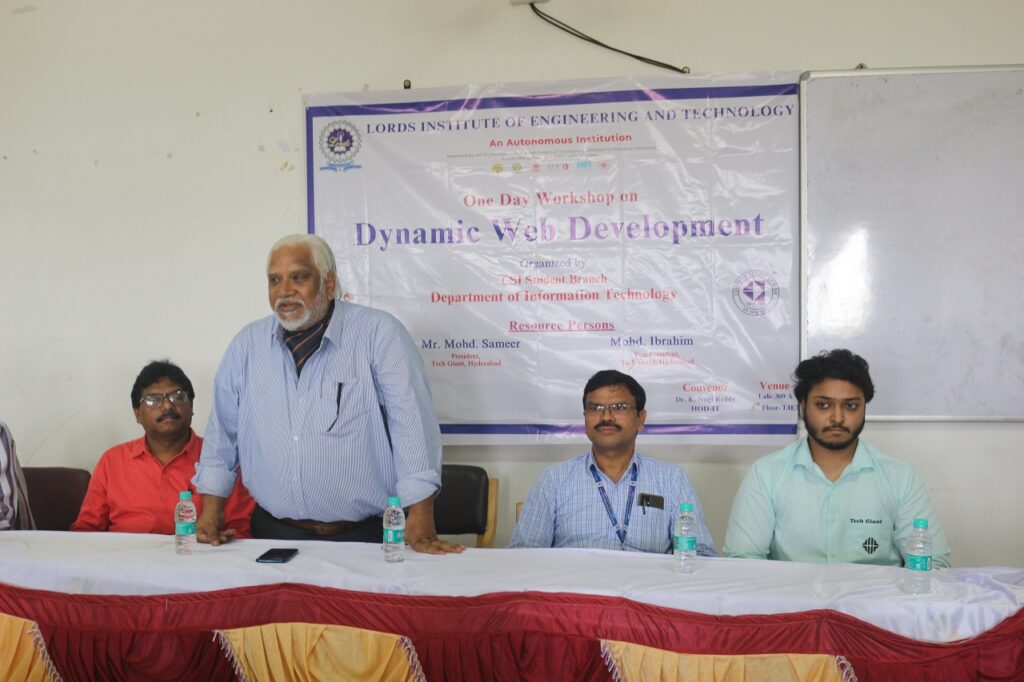 Workshop on Dynamic Web Development - Lords Institute of Engineering ...
