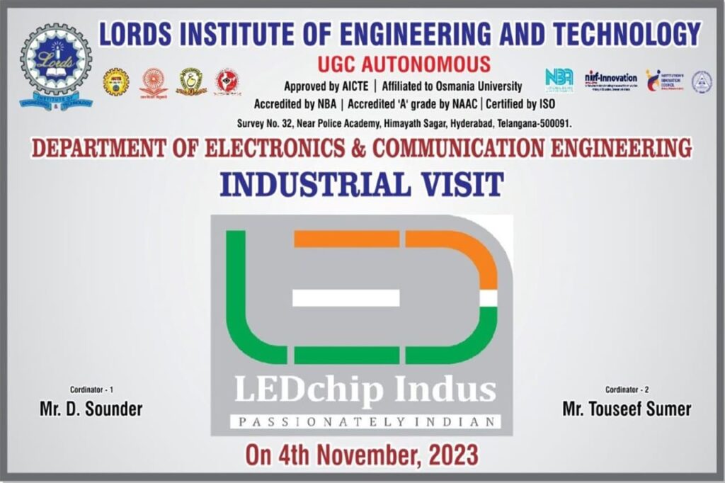 Industrial Visit to LEDChip Indus Private Limited - Lords Institute of ...