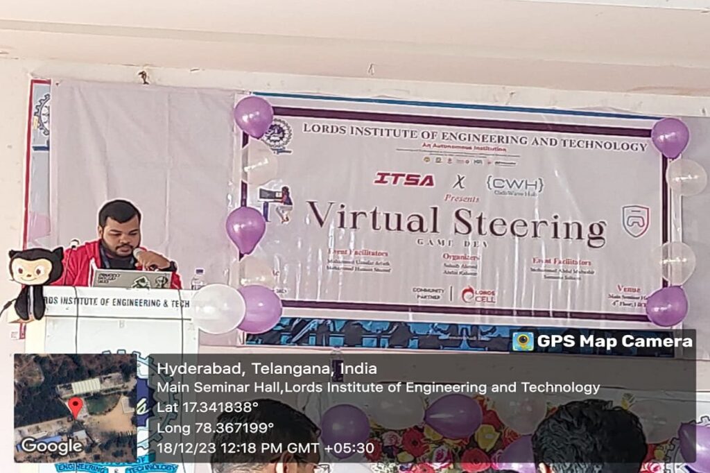 Workshop on Virtual Steering – Game Dev - Lords Institute of ...