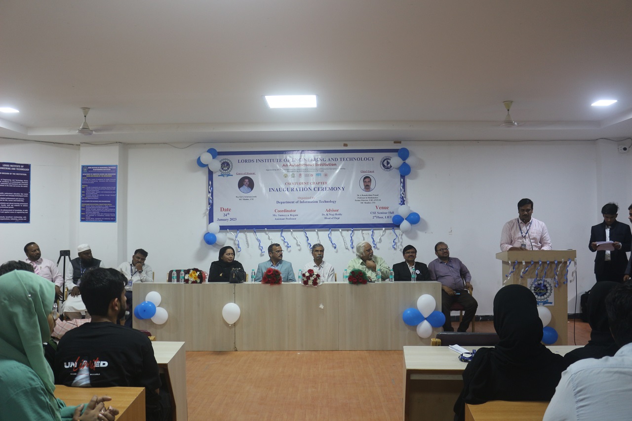 Inauguration of CSI Student Chapter - Lords Institute of Engineering ...
