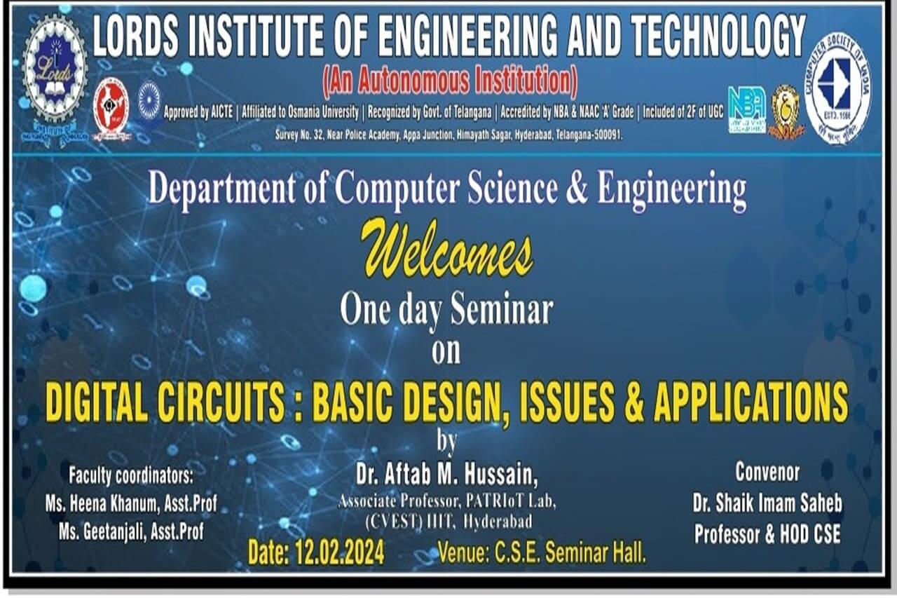 Seminar on Digital Circuits - Lords Institute of Engineering and Technology