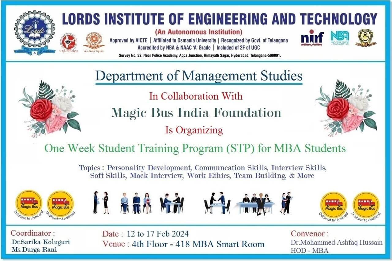 Student Development Program for MBA students - Lords Institute of ...