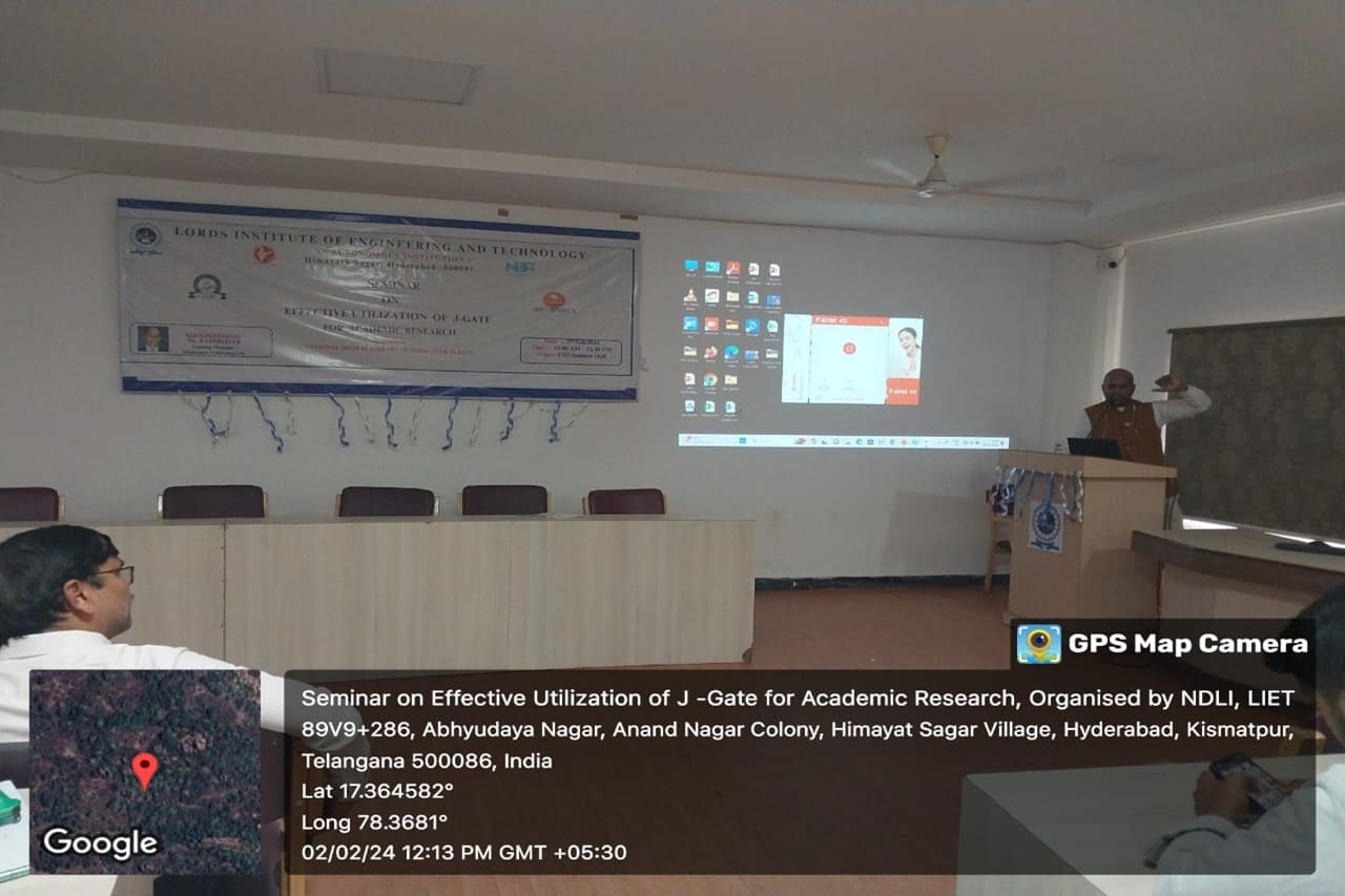 Seminar on Effective Utilization of J-Gate - Lords Institute of Engineering and Technology