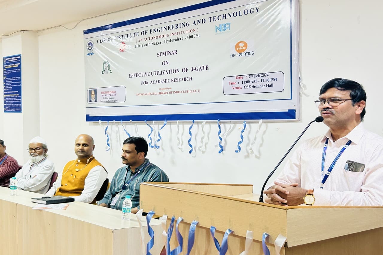 Seminar on Effective Utilization of J-Gate - Lords Institute of ...