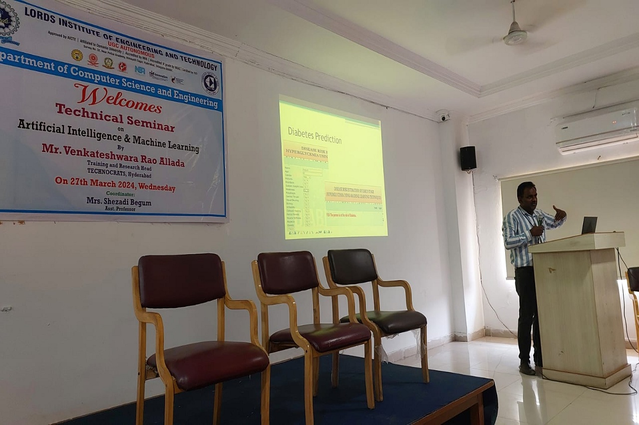 Seminar on Artificial Intelligence & Machine Learning - Lords Institute ...