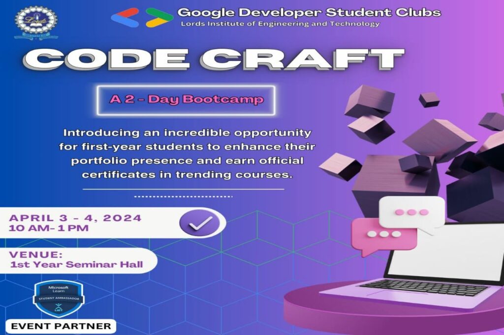 Codecraft Bootcamp - Lords Institute of Engineering and Technology
