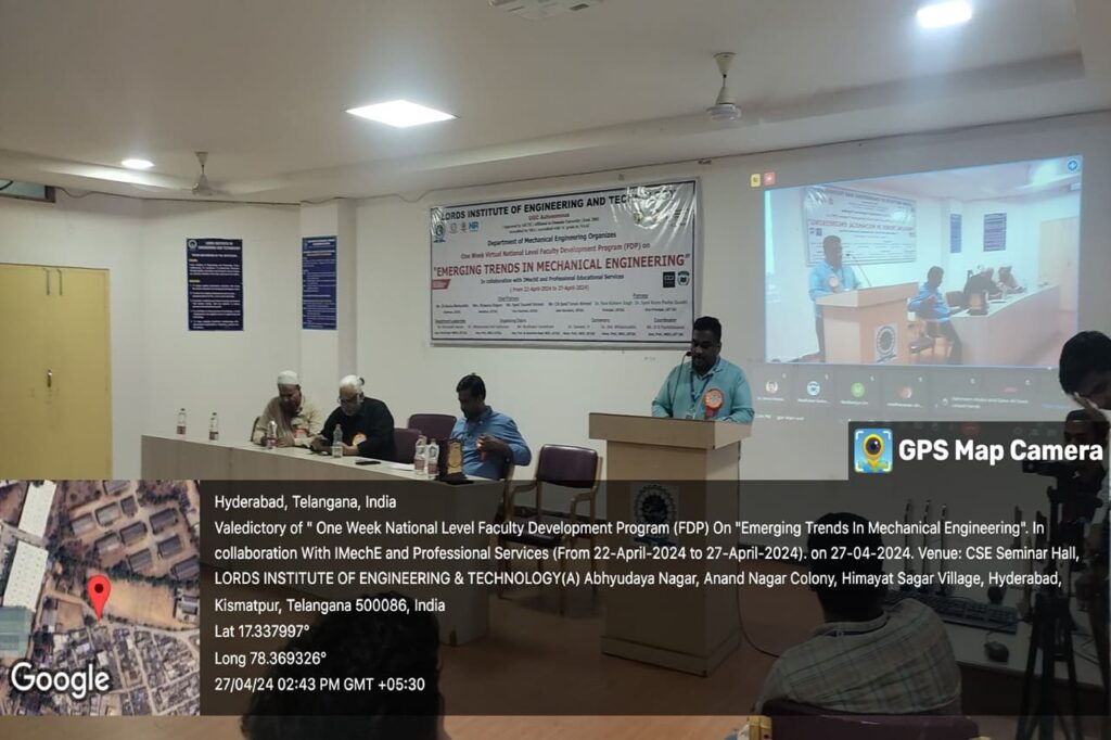 One week National Level FDP on “Emerging Trends in Mechanical ...