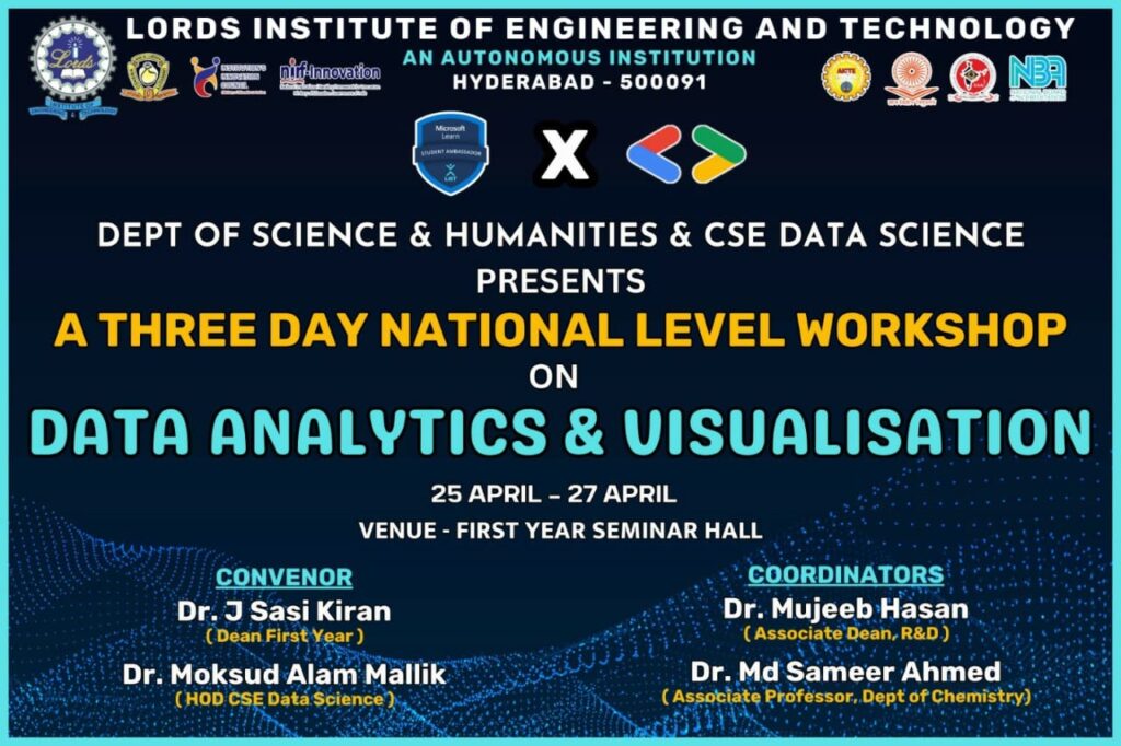 Workshop on Data Analytics & Visualization - Lords Institute of ...