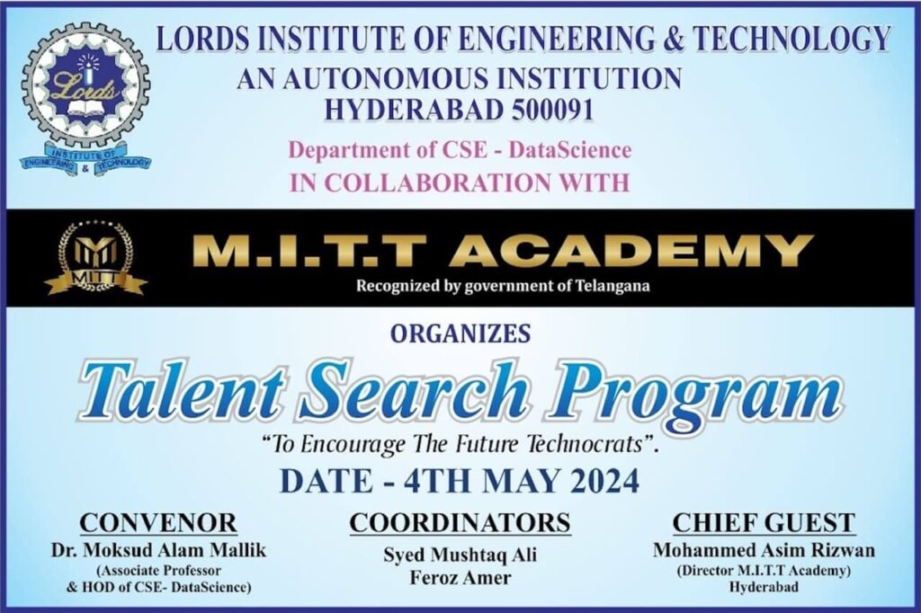 Talent Search Program - Lords Institute of Engineering and Technology