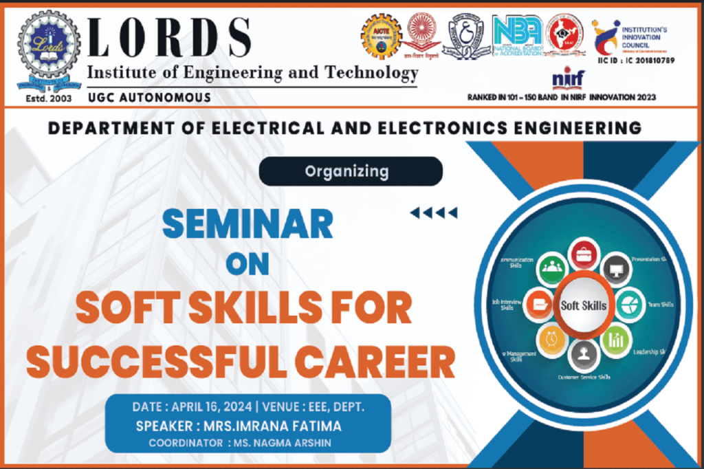 Seminar on Soft Skills for successful career - Lords Institute of ...
