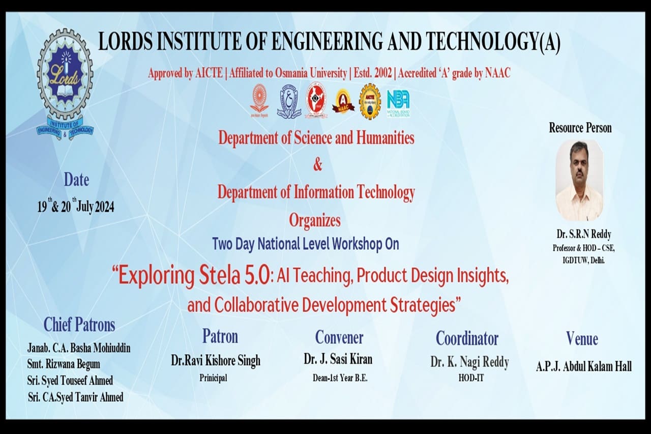 Two Days National Level Workshop on Exploring Stela 5.0:AI Teaching ...